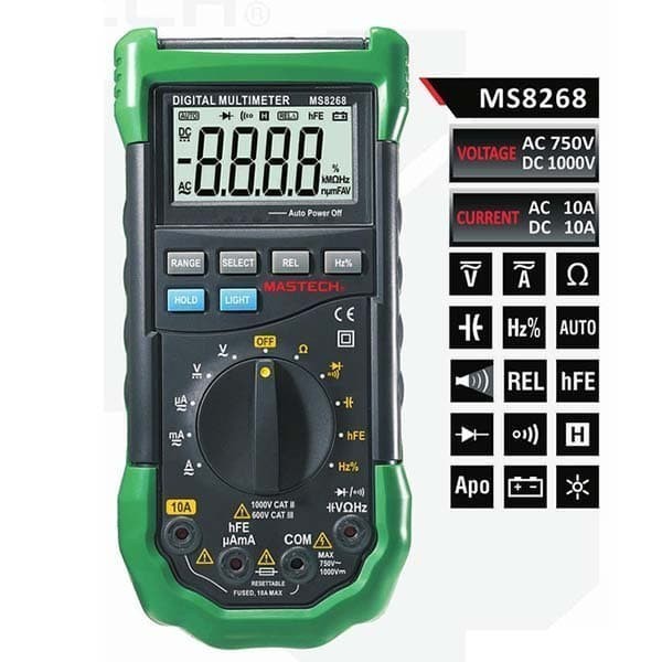 Jual Digital Multimeter AC DC Mastech MS8268 Multitester Tester Listrik ...