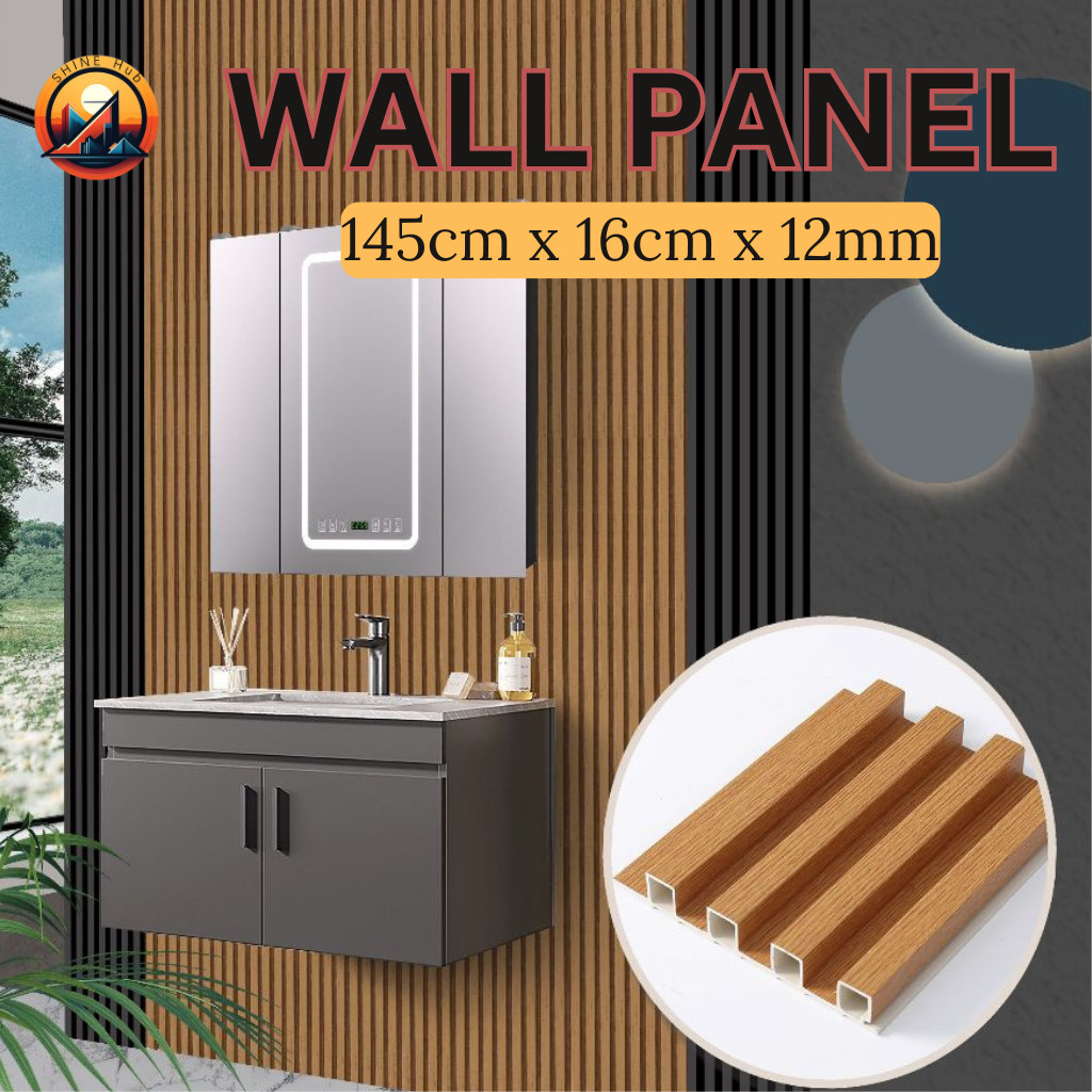 Jual [1.45Meter*16cm]Wood WPC Wall panel dekorasi anti rayap dan tahan ...