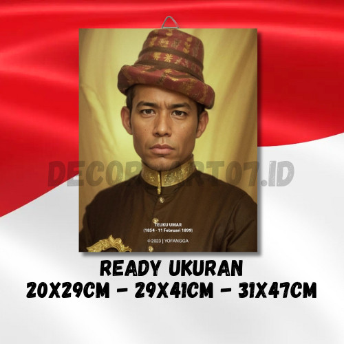 Jual TEUKU UMAR - FOTO PAHLAWAN NASIONAL VERSI AI BINGKAI KAYU MDF SIAP ...