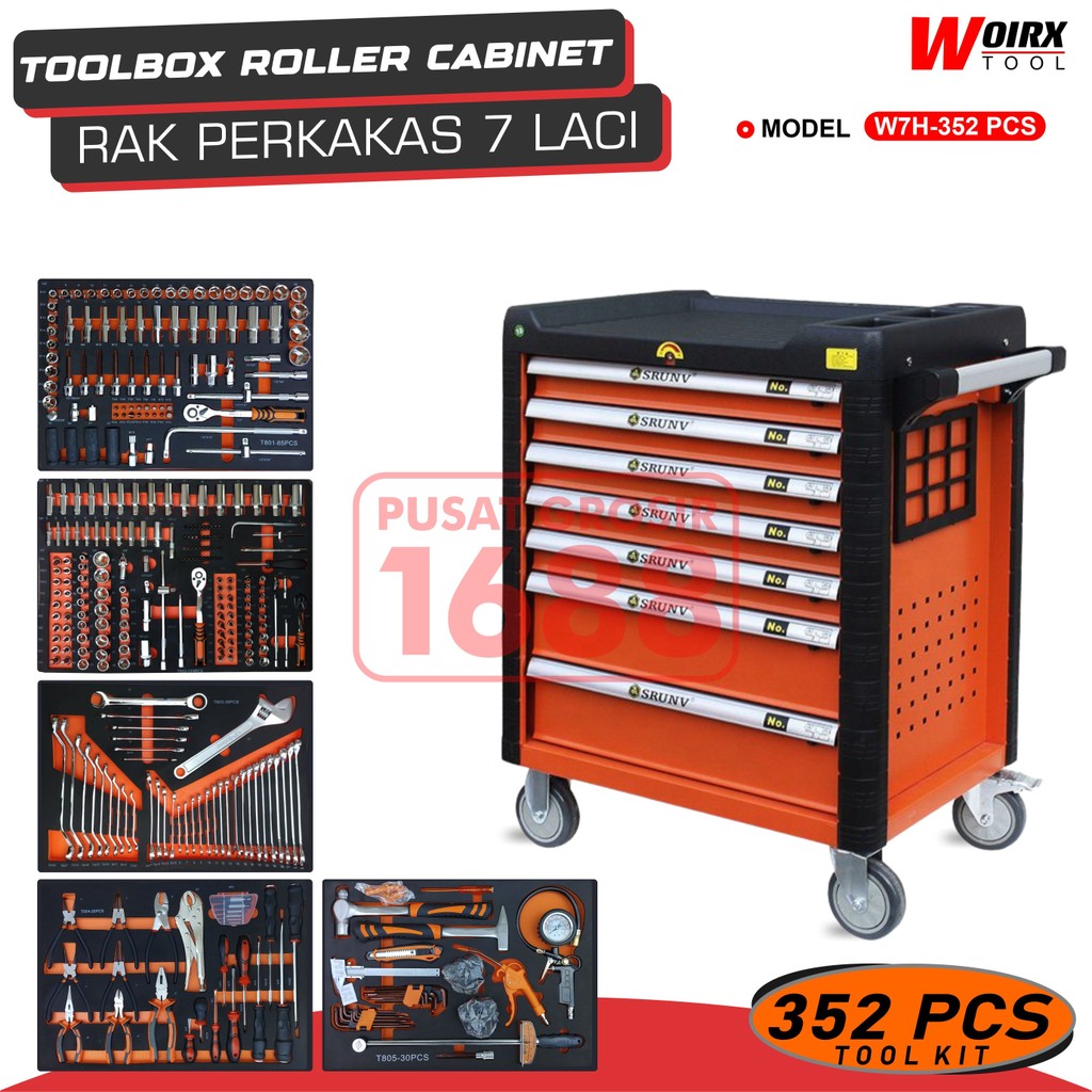 Jual Toolbox Trolly Kabinet 7 Drawer 352pcs Tool Box Roller | Shopee Indonesia