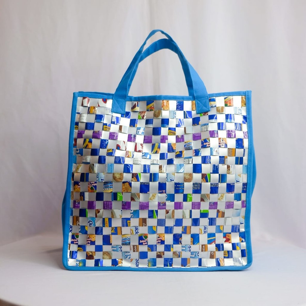 Jual Shopping Bag Biru - House Of Inang - Tas Anyaman / Upcycle ...