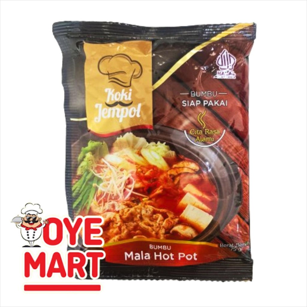 Jual KOKI JEMPOL BUMBU MALA HOT POT 75GR / BUMBU MASAK INSTAN | Shopee ...
