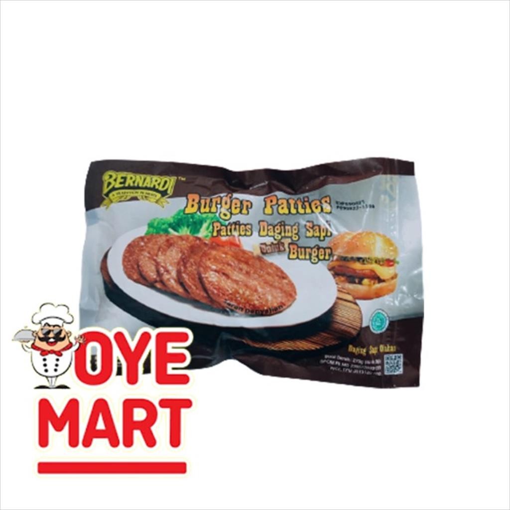 Jual BERNARDI BURGER PATTIES 270GR ISI 6/BURGER DAGING SAPI | Shopee ...