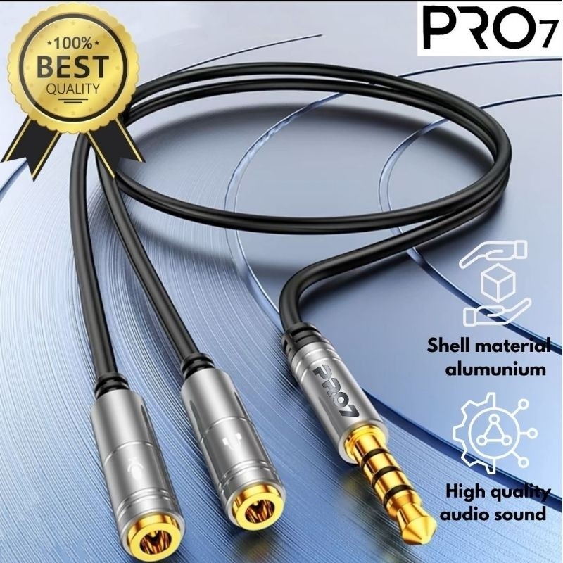 Jual Kabel Splitter Audio Aux Male to 2 Female Mic & Audio Cable Series ...