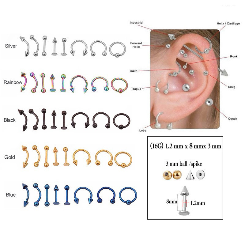 Jual anting barbel telinga mini stainles stell / piercing for helix ...