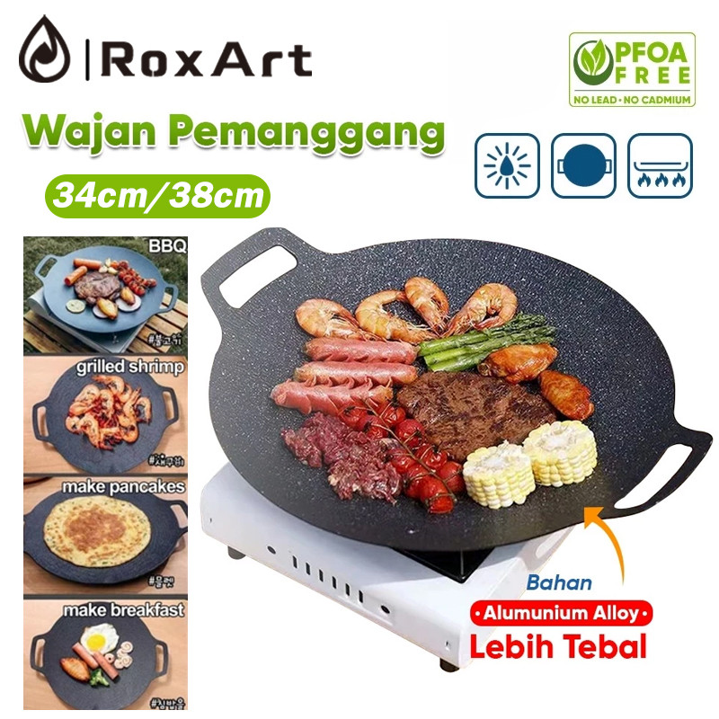 Jual RoxArt Wajan Panggangan /BBQ Alat Pemanggang Grill Pan Anti ...