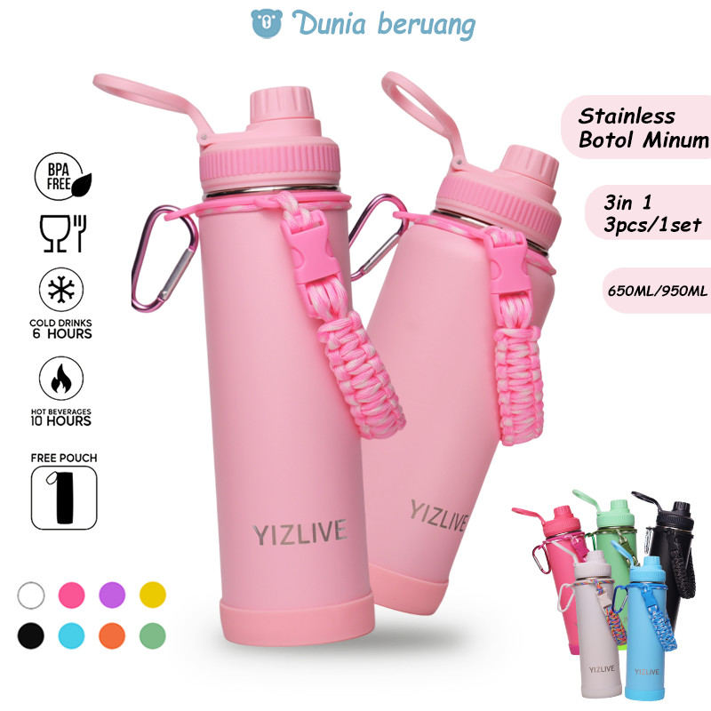 Jual Botol air Tumbler Olahraga Botol Minum Tumbler Stainless Anti Tumpah 650ML/950ML Hot and ...