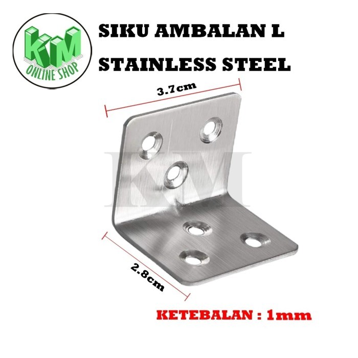 Jual Braket Siku Ambalan L Stainless 201 3.5 cm x 3 cm x 3 cm ( 2810 ...