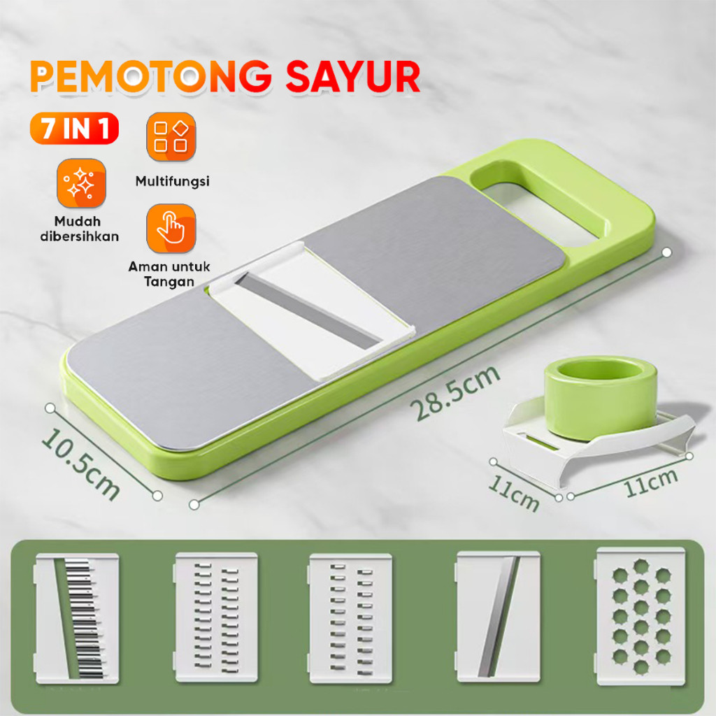 Jual VEGETABLE CUTTER STAINLESS 5in1/Parutan Stainless Steel Vegetable ...