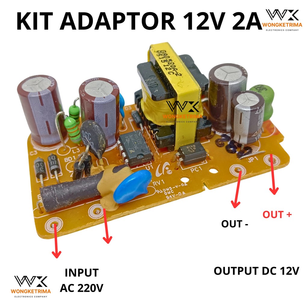Jual KIT ADAPTOR 12VOLT 2AMPER POWER SUPPLY 12V 2A SMPS 12 VOLT 2 AMPER ...