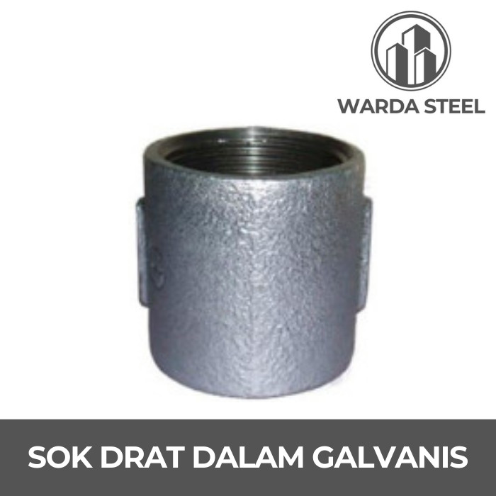Jual Sok Drat Galvanis 1/2" - Socket Sock Besi Drat Dalam 1/2 Inch ...