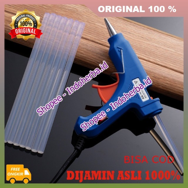 Jual Lem Bakar Tembak Praktis Lem Tembak Listrik 20 Watt + Reffil Paket ...