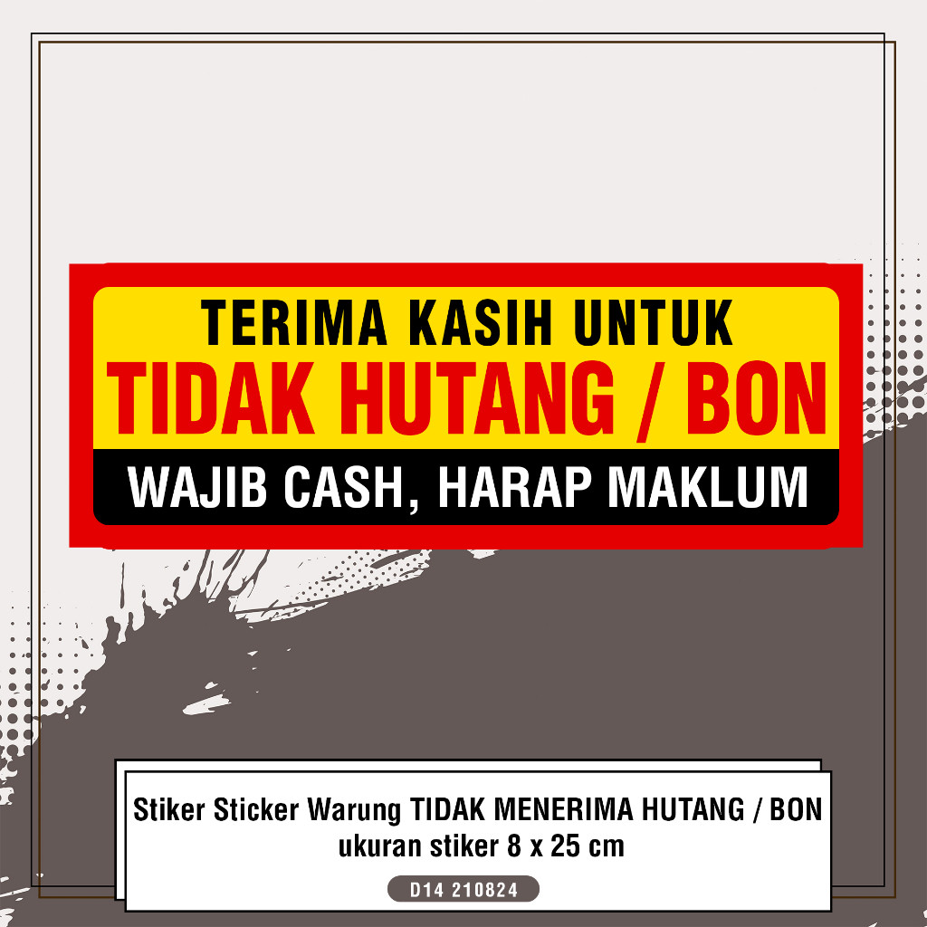 Jual Stiker Sticker Warung TIDAK MENERIMA HUTANG / BON | Shopee Indonesia