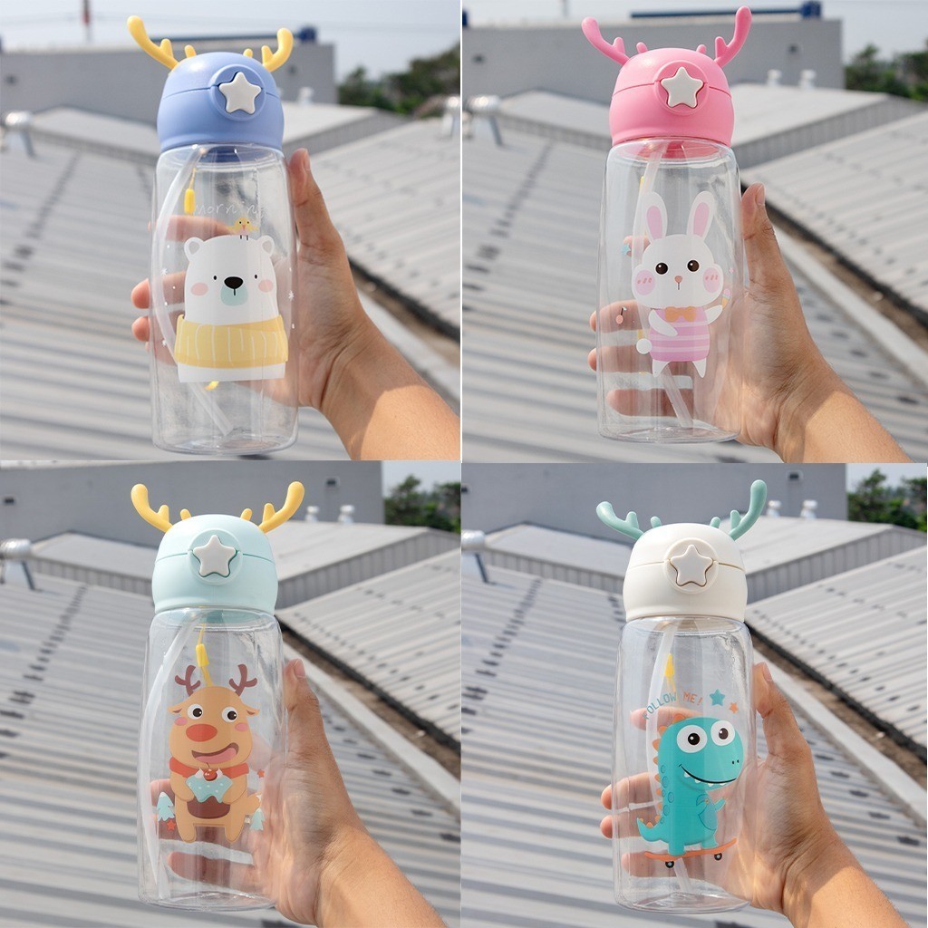 Jual SEJAHTERA SELALU - Botol Minum Anak Tanduk Rusa 600ml Botol BPA Free Jerami Anak TK SD ...