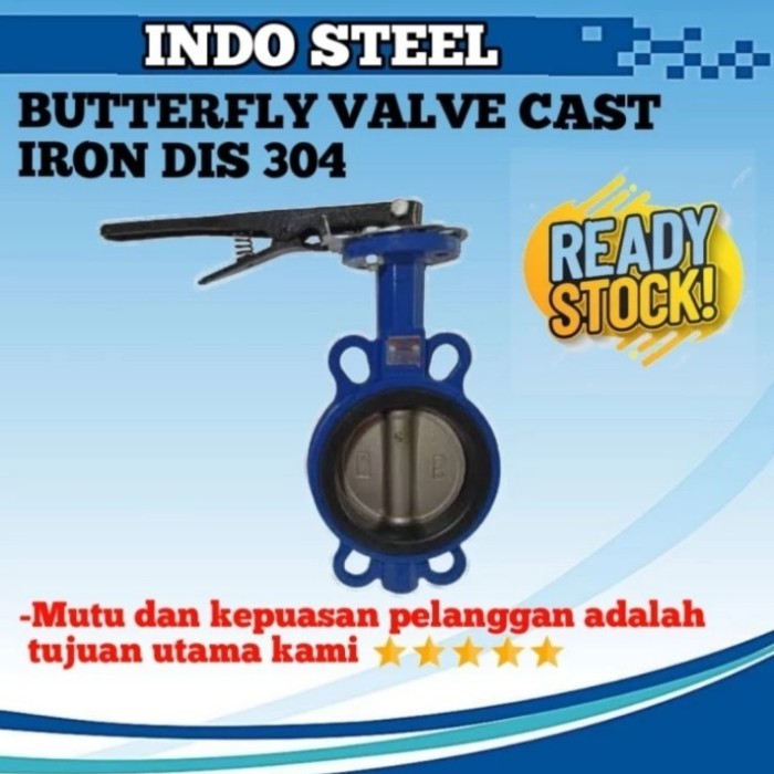 Jual BUTTERFLY VALVE CAST IRON DISC 304 UK 2 1/2" INCH | Shopee Indonesia