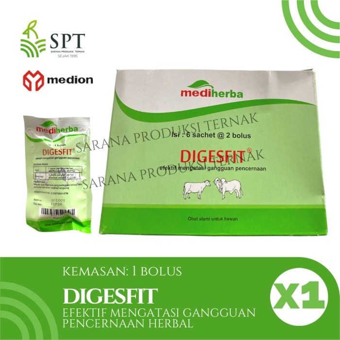 Jual DIGESFIT 1 BOLUS OBAT SAPI MENGATASI PENCERNAAN SAPI HERBAL MEDION ...
