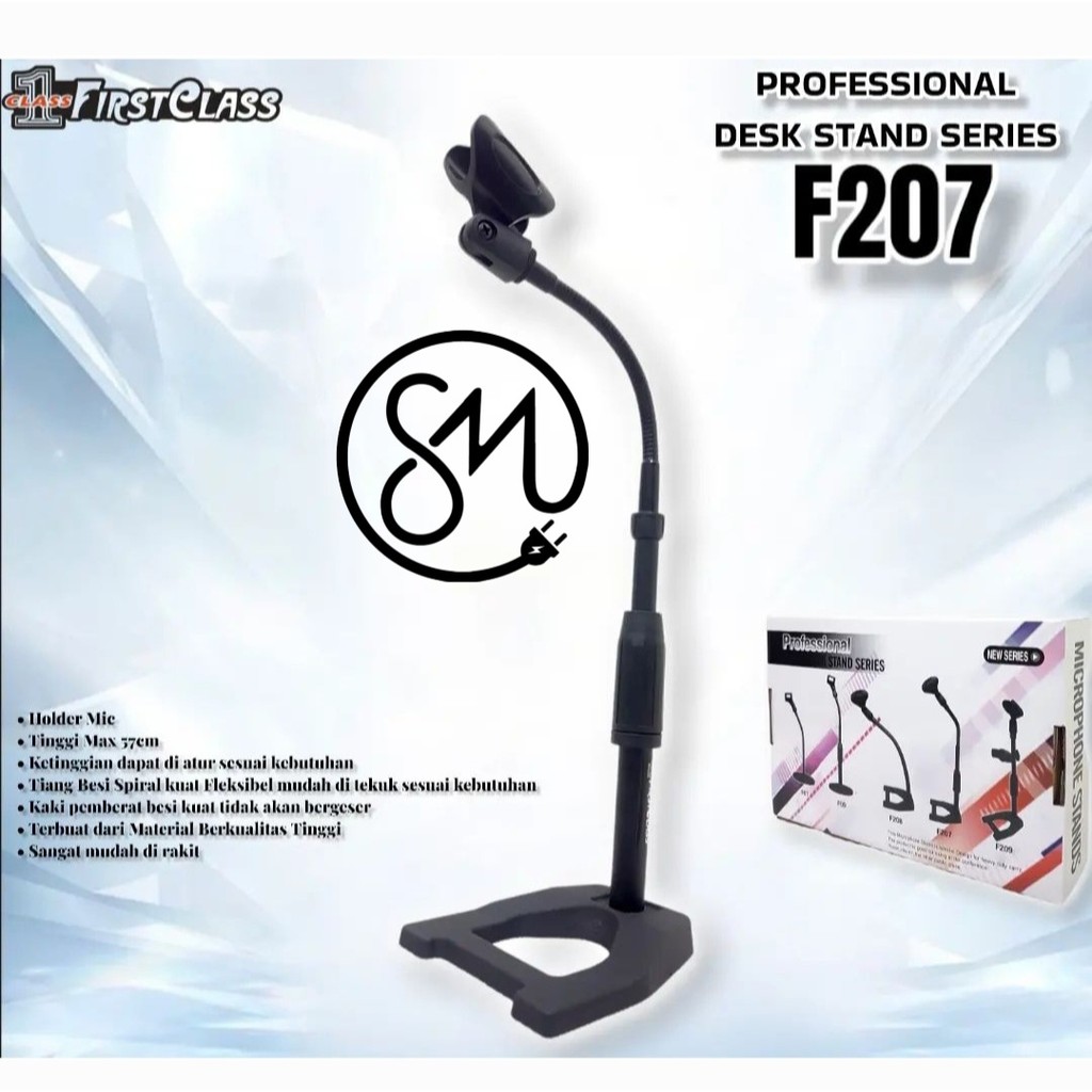 Jual Stand Mic Meja Firstclass F-207 Table Standing Microphone F207 ...