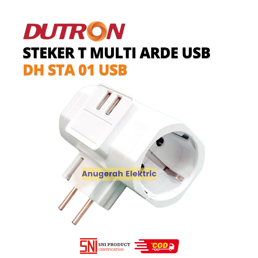 Jual Steker T Arde Dual USB Dutron Multifungsi 10A Stop Kontak Multi DH ...