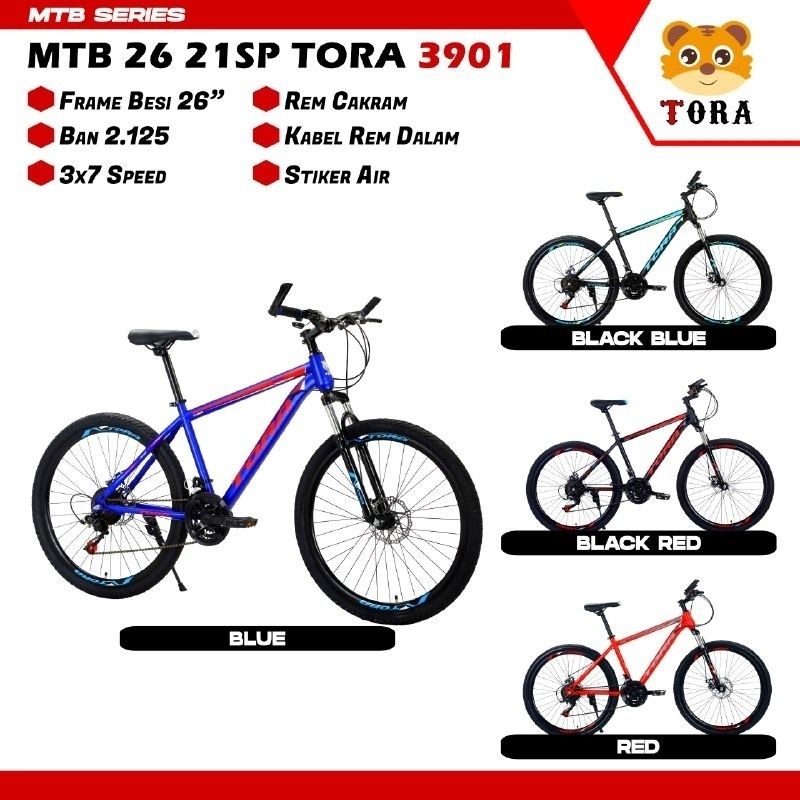 Jual SEPEDA GUNUNG MTB 20 / 24 / 26 INCH TORA 3801 / 3901 / 3902 HUNTER BAN 2.125 SINGLE 21 ...