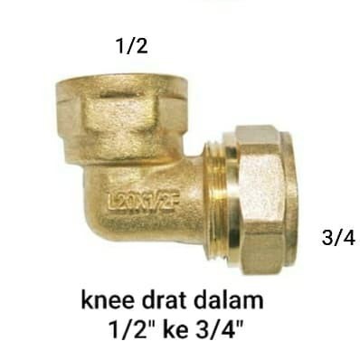 Jual Knee drat dalam 1/2" ke Sambungan pipa air panas 3/4" merk Rifeng | Shopee Indonesia