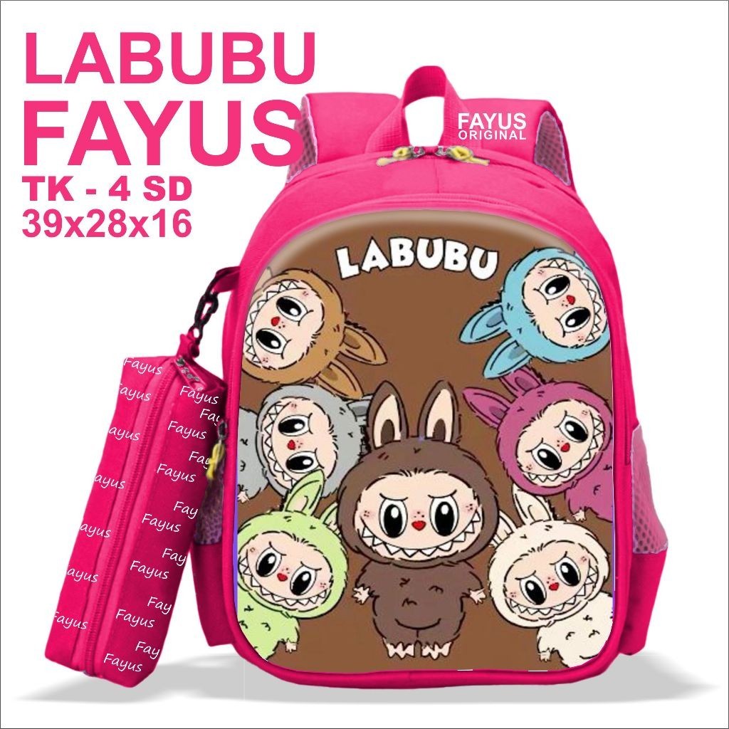 Jual Ada Harga promo VIRAL LABUBU FAYUS Tas Sekolah Anak Ransel karakter Boneka Kartun TK SD ...