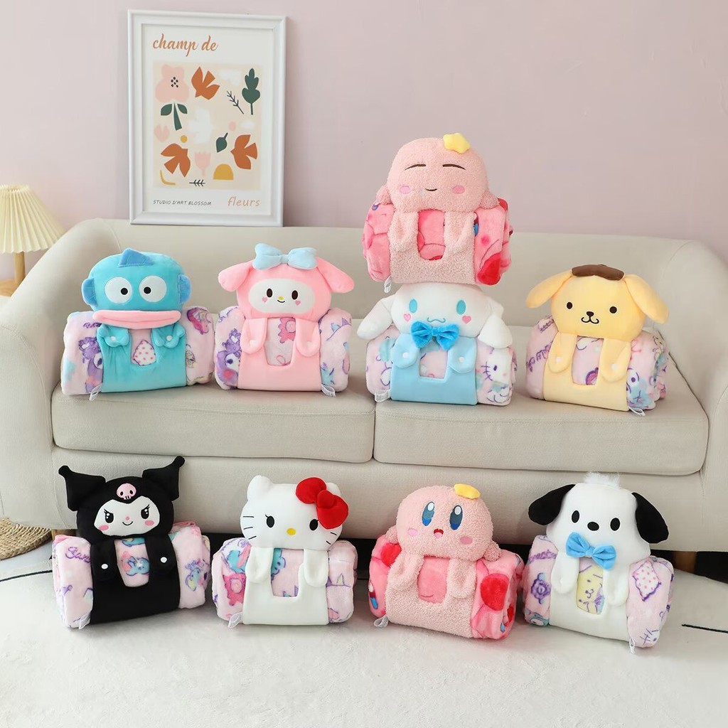 Jual Boneka Balmut Bantal Selimut Kuromi Cinnamoroll Melody Hangyodon Purin Kirby Hello Kitty sh ...