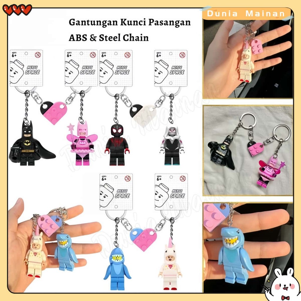Jual [Ready]Gantungan Kunci Couple/Couple Keychain Minifigure Shark ...