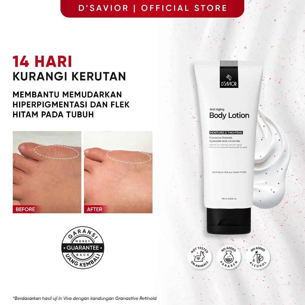 Jual D'SAVIOR Anti Aging Lotion Granactive Retinoid 2% 100ml | Tanda ...