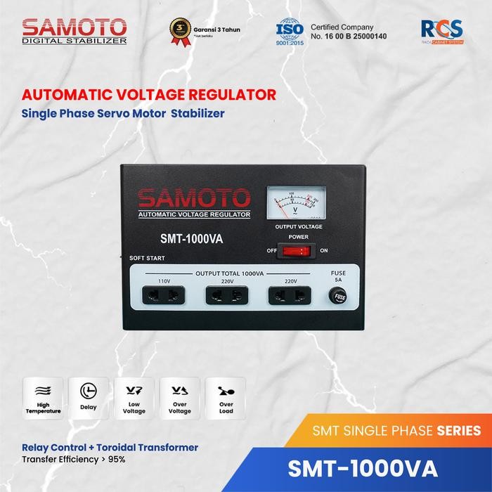 Jual Stabilizer Samoto Stavol Listrik 1000VA - AVR Servo Motor 1KVA ...