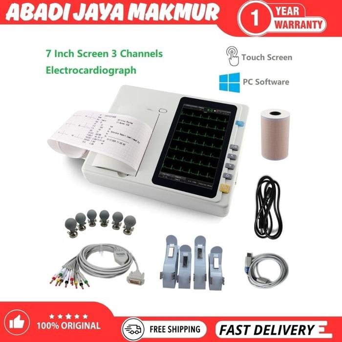 Jual ECG 3-Channel ECG Mesin EKG Elektrokardiograf dengan Perangkat ...