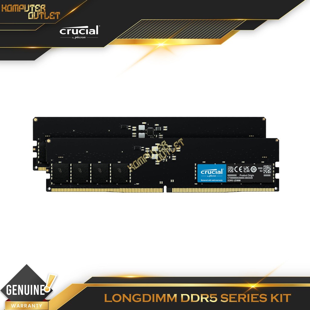 Jual Crucial DDR5 128GB Kit (2x64GB) 5600 Mhz CL46 Ram Komputer Long ...
