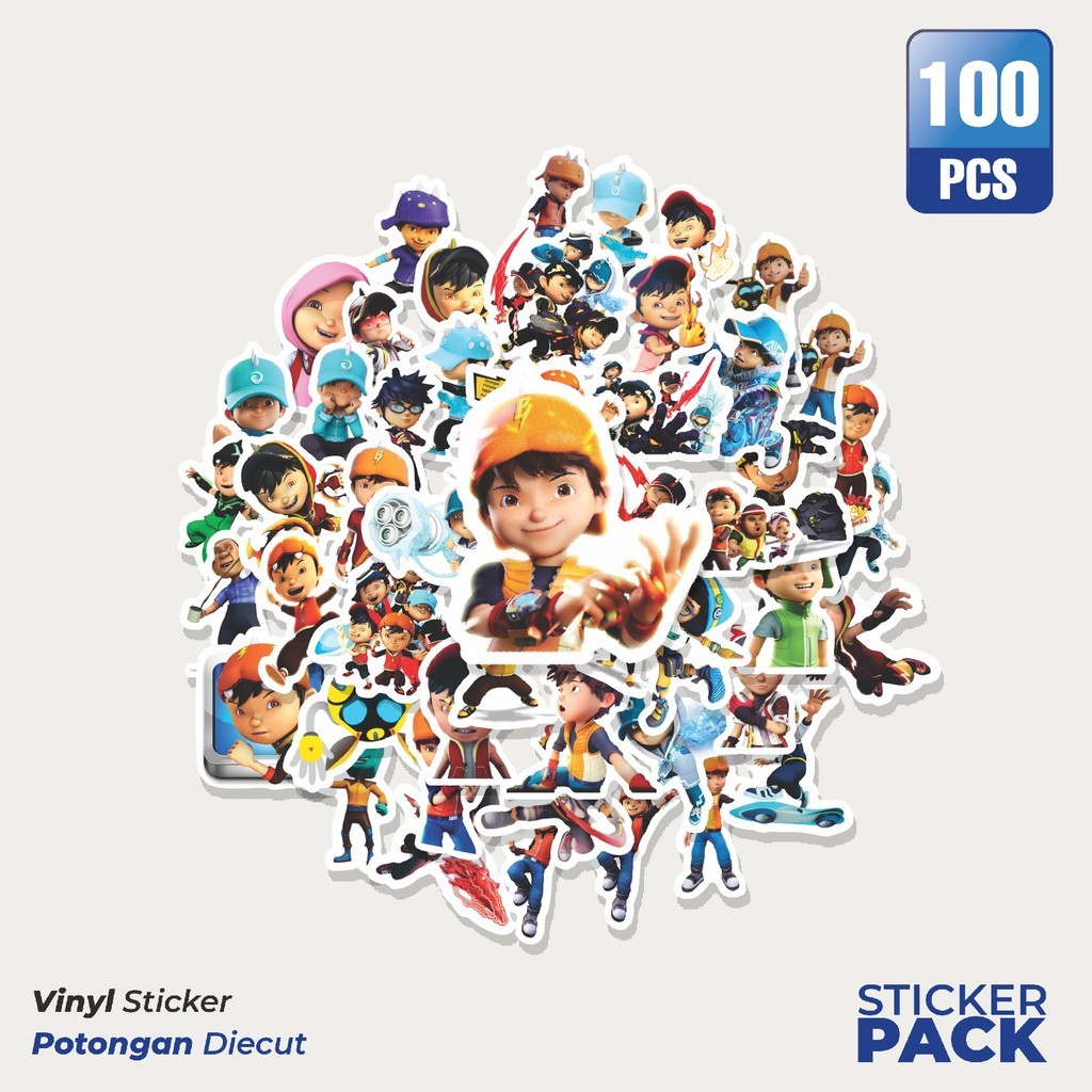 Jual 100 PCS STIKER Kartun Boboiboy Sticker Waterproof Aesthetic- Untuk ...