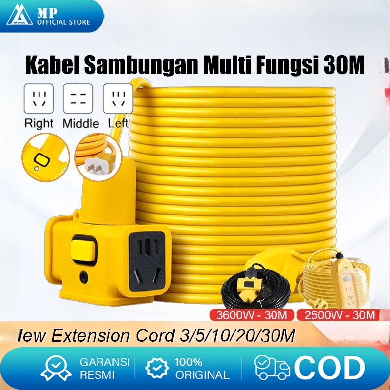 Jual Extension Cord Extra-long Plug-in Strip 5M/10M/20M/30M Electric ...