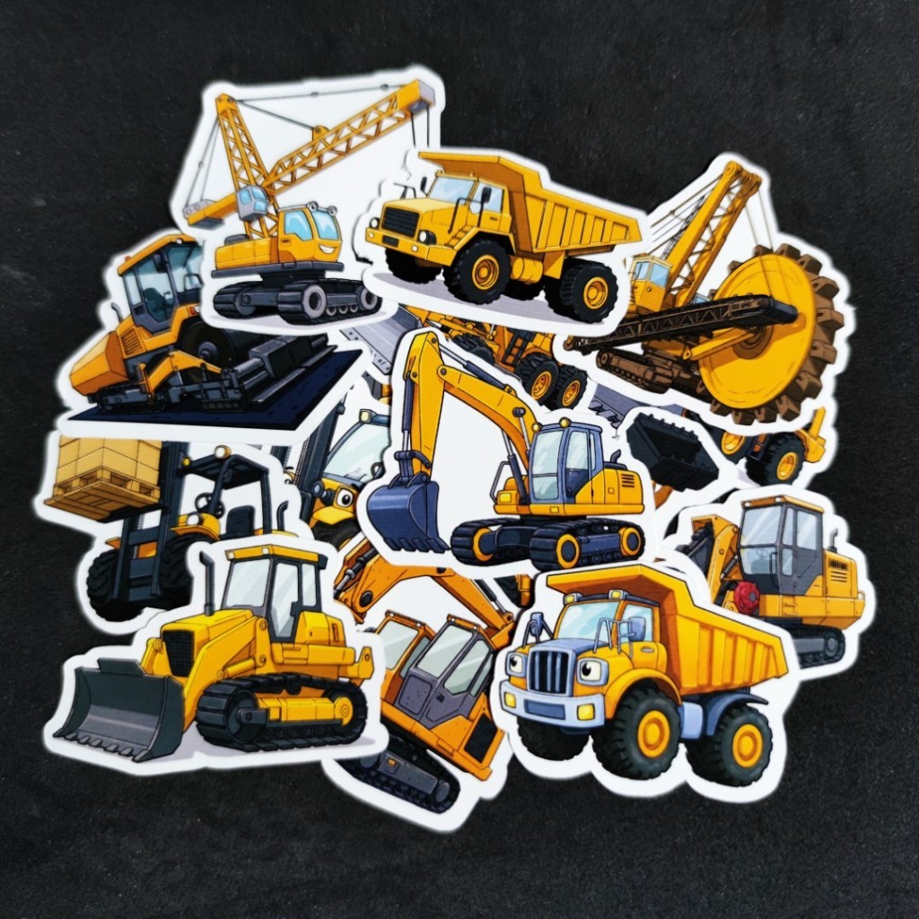 Jual Sticker Alat Berat Stiker Kertas Glossy Gambar Macam-macam Alat ...