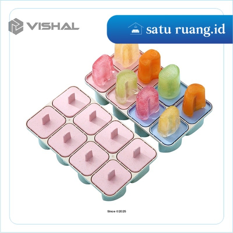 Jual SatuRuang.Id - Cetakan Eskrim 8 Slot Es Loli DIY Beserta Lucu Es ...