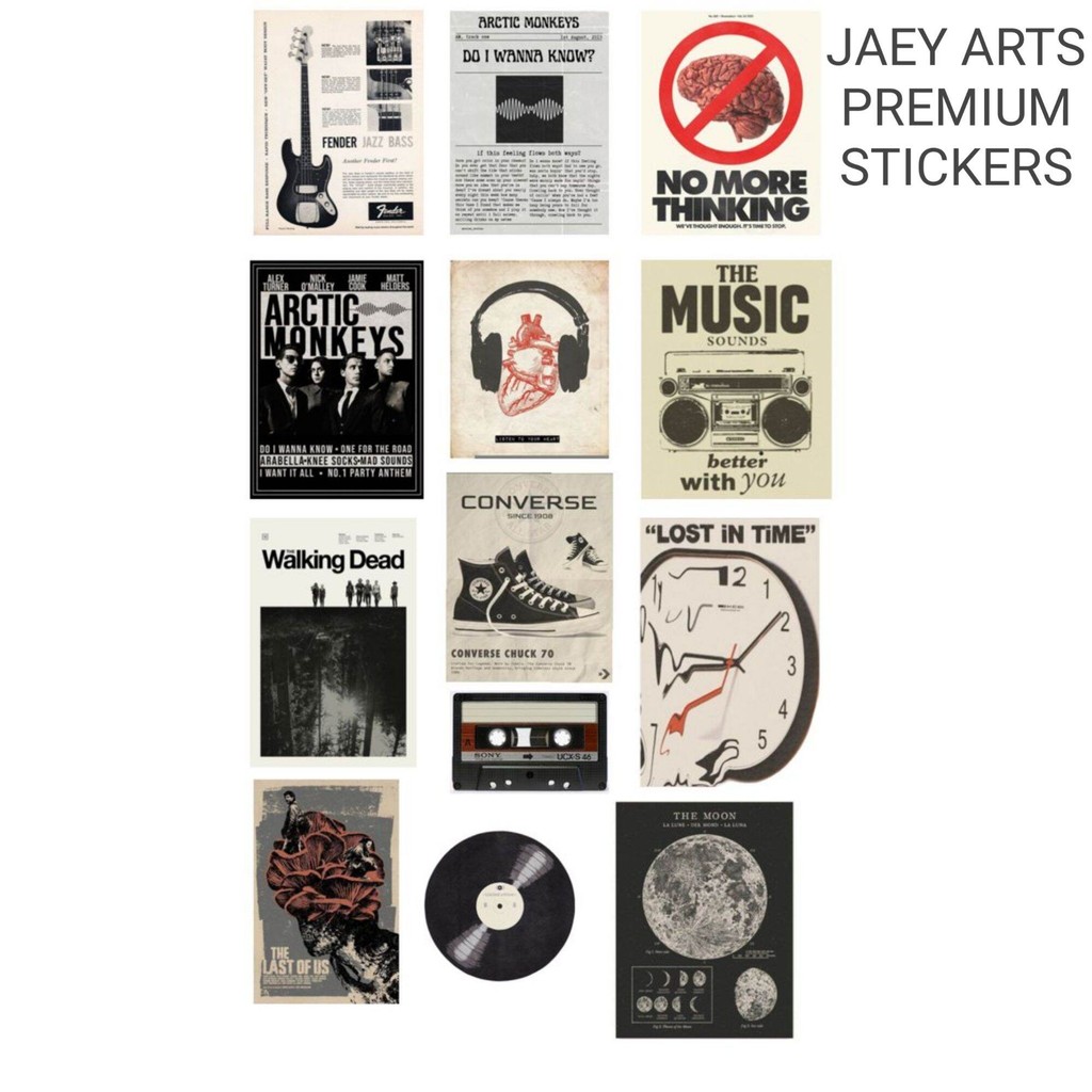 Jual STIKER BAND AESTHETIC VINTAGE STIKER PREMIUM 12 PCS | Shopee Indonesia