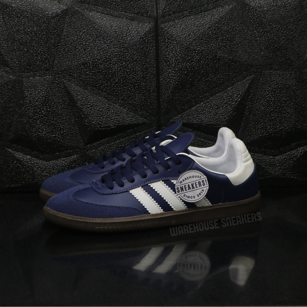 Jual Sepatu Sneakers Samba Biru Navy Kasual Samba Navy White Casual ...