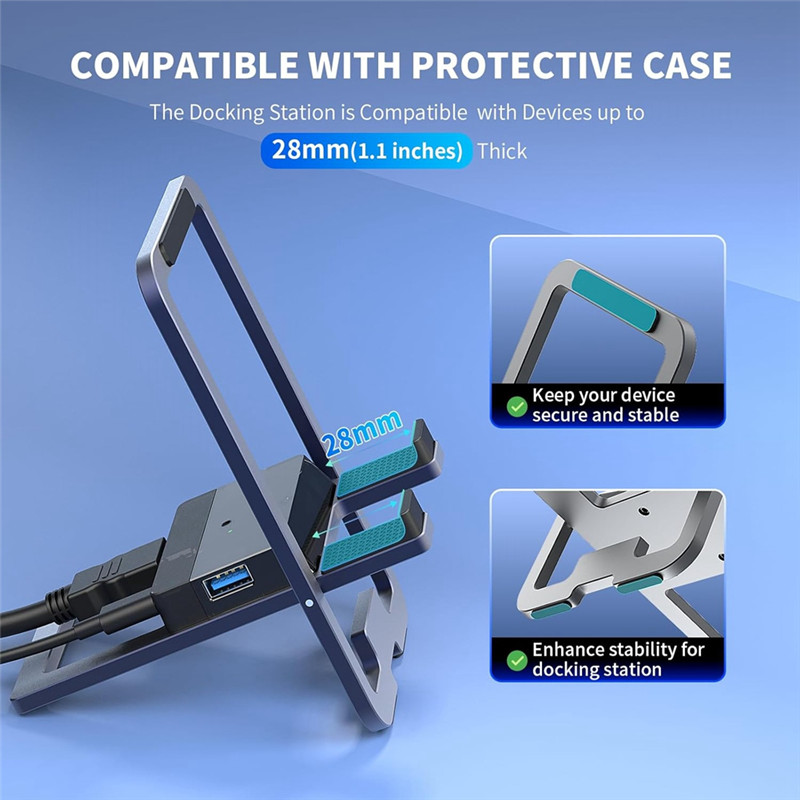Jual Well Made-5 In 1 USB C Docking Station, Foldable Metal Charging ...