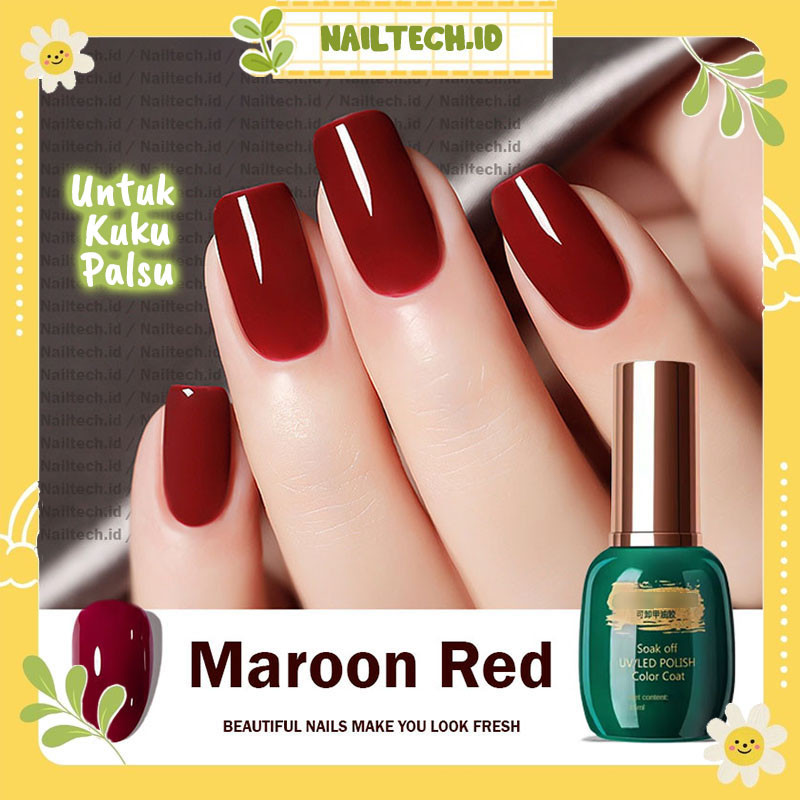 Jual Kutek Maroon Red Merah Marun / Gel Nail Polish 15ml UV LED soak ...