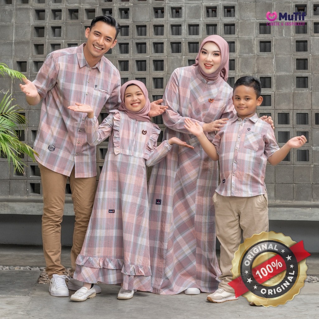 Jual MUTIF Sarimbit Allura Nadeem Dusty Pink Baju Couple Keluarga ...
