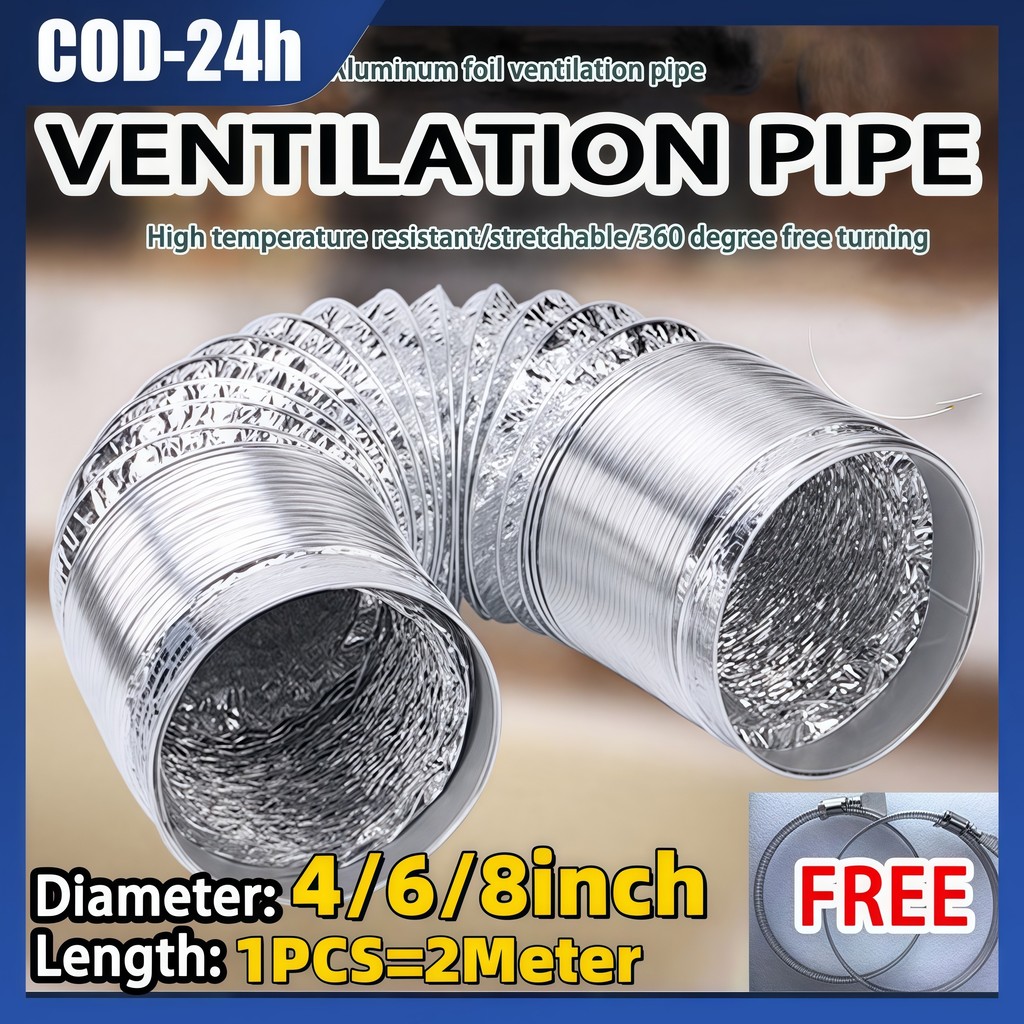 Jual 【2 Meter】Pipa Exhaust Alumunium Pipa Exhaust Fan Fleksibel Cooker ...