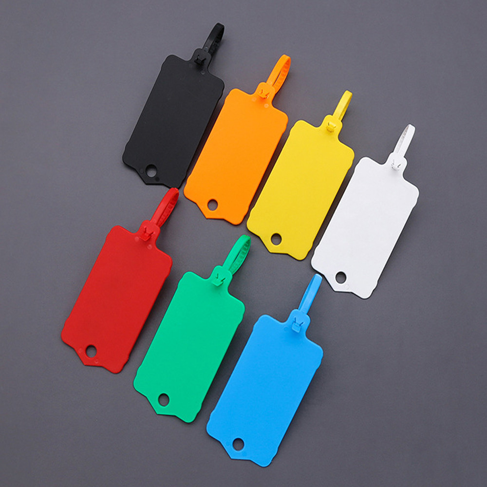 Jual 50/100Pcs Reusable Plastic Tags Hang Tag Waterproof Label Seal ...