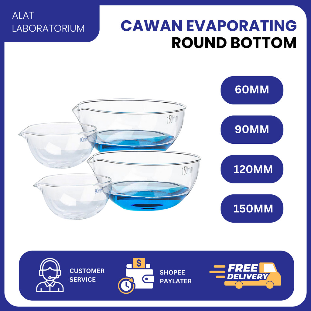 Jual Cawan Mangkuk Kaca Laboratorium Evaporating Dish Glass Tahan Panas ...