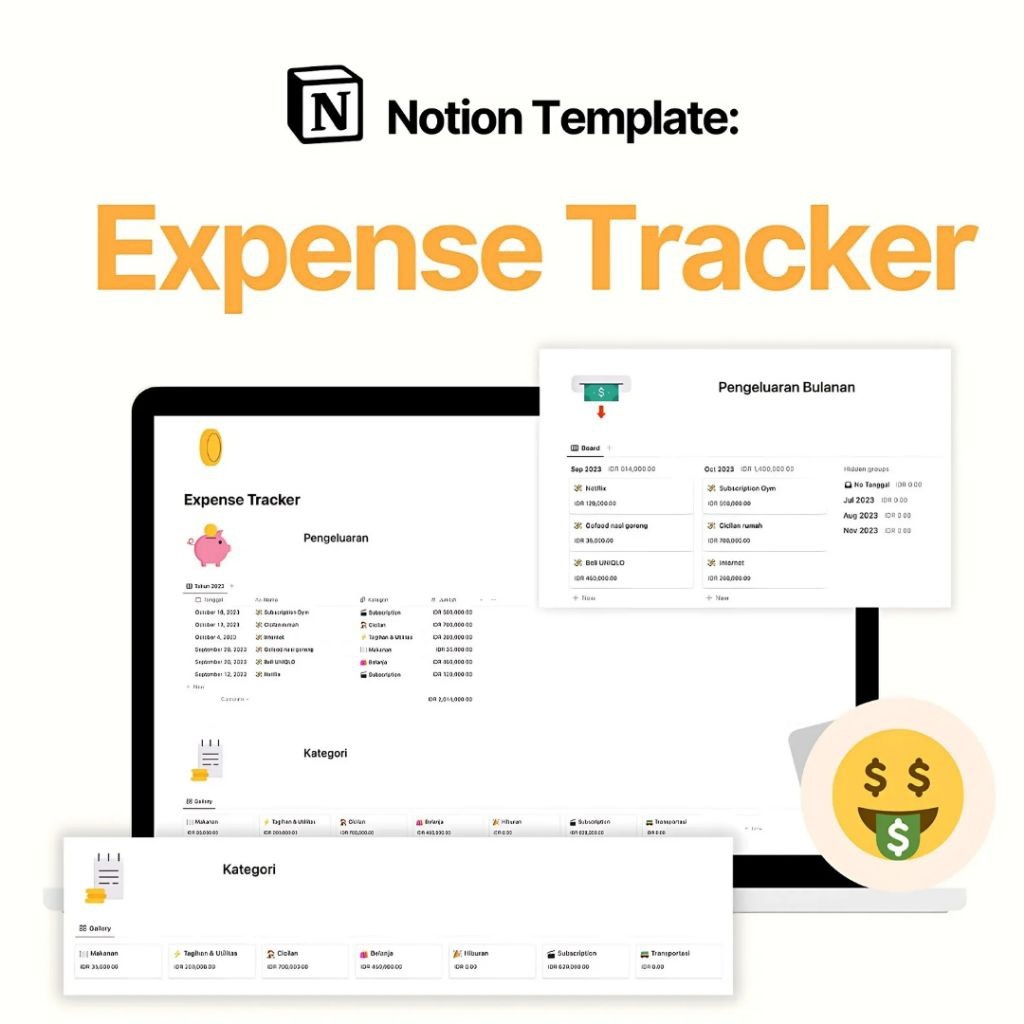 Jual ( LIFETIME ACCESS ) Notion Template : Expense Tracker untuk Kelola ...