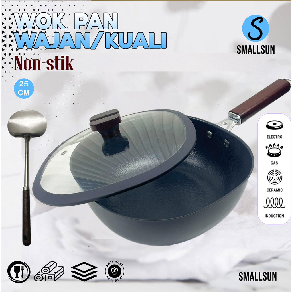 Jual (SS) Wajan/Kuali Persegi Lapisan Keramik Dengan Tutup kaca Anti ...