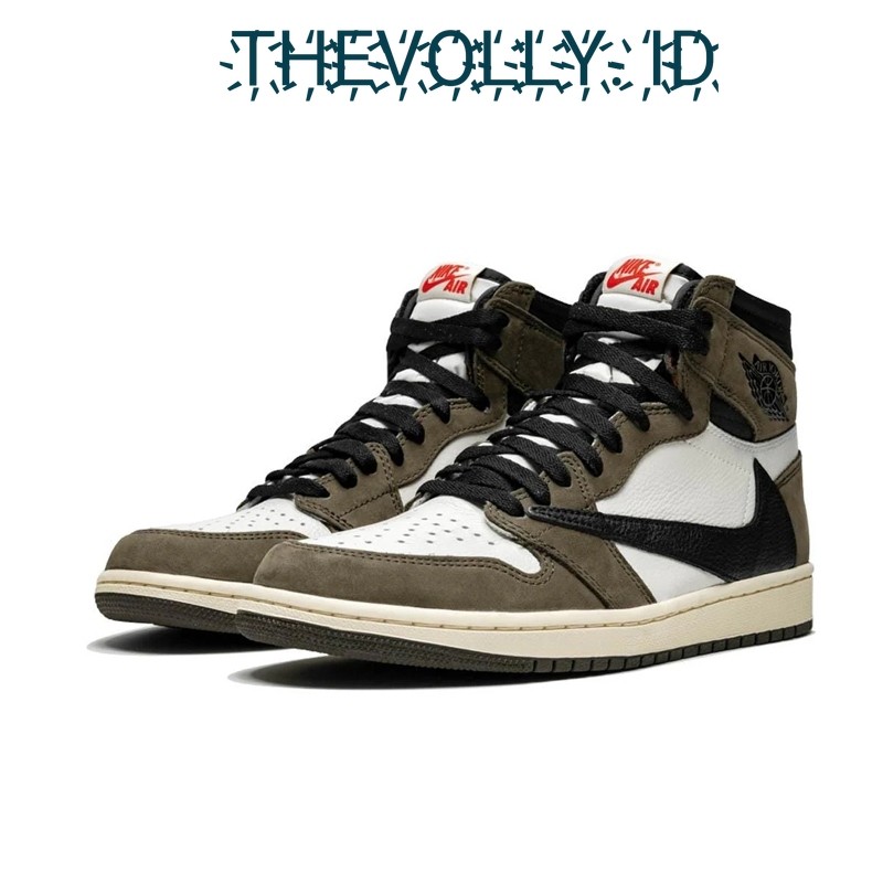 Jual Sepatu Nike Air Jordan 1 Retro High X Travis Scott Brown BNIB ...