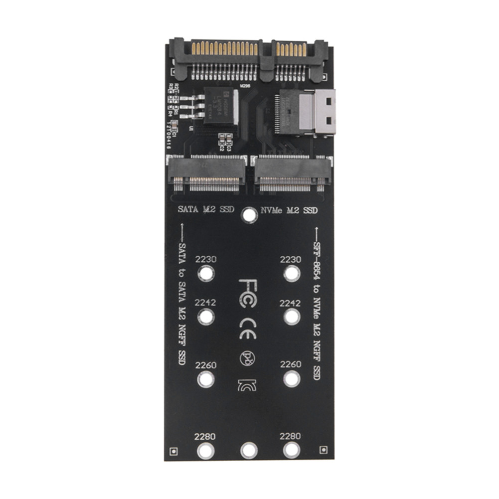 Jual M.2 To SATA Adapter SFF-8654 To M2 NVME SSD Converter 2 in 1 Combo ...