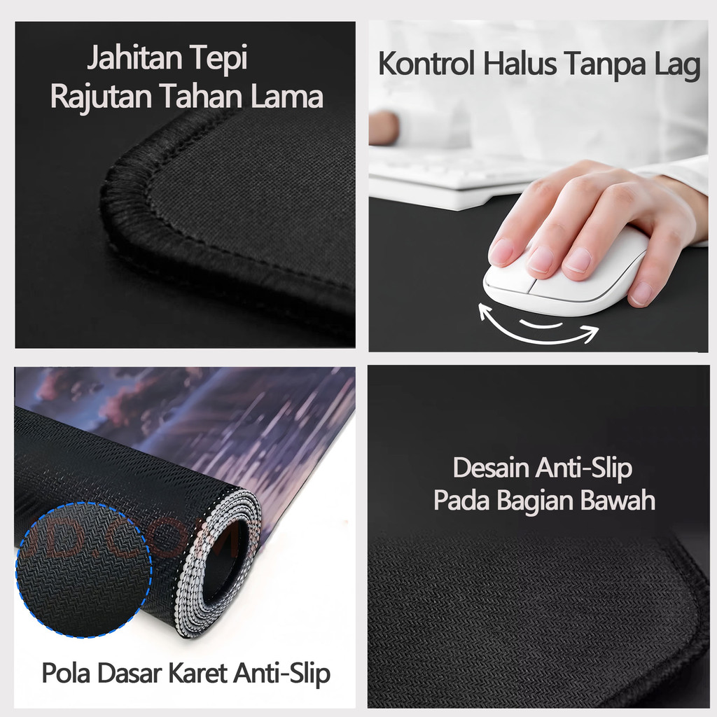 Jual 80*30cm Mouse Pad Anti Selip Desk Mat Large MousePad Komputer Long ...