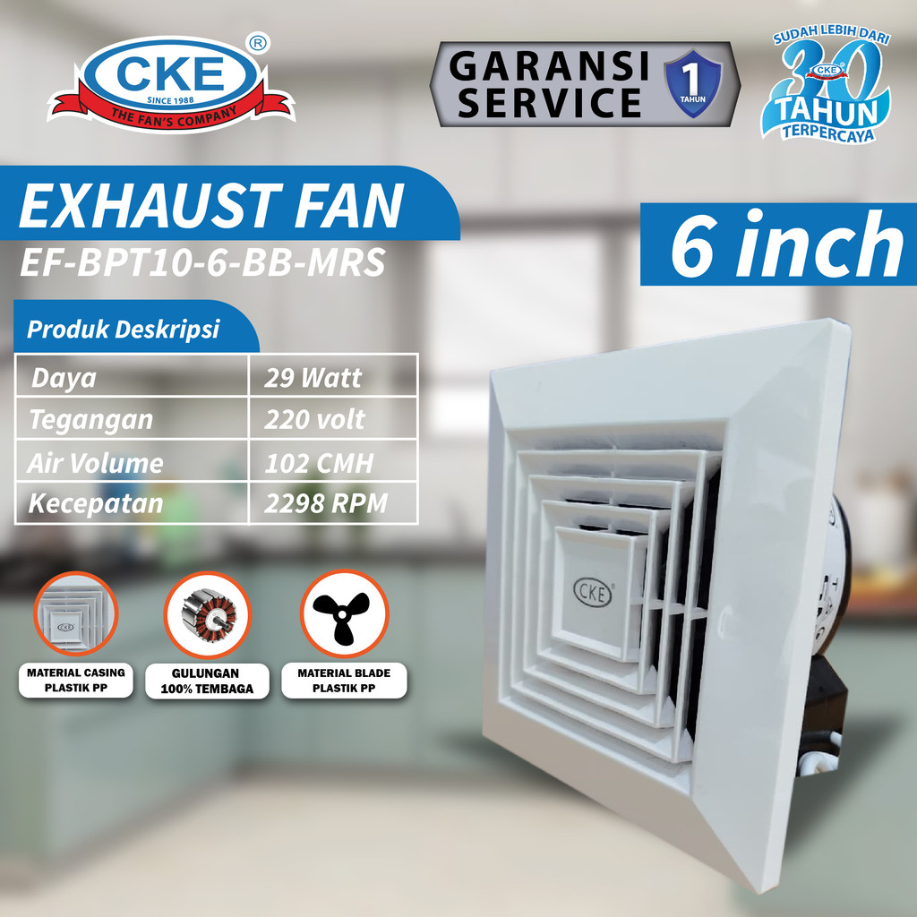 Jual 6" Ceiling Exhaust Fan Plafon Ducting 6 Inch / Kipas Hexos Plafon ...