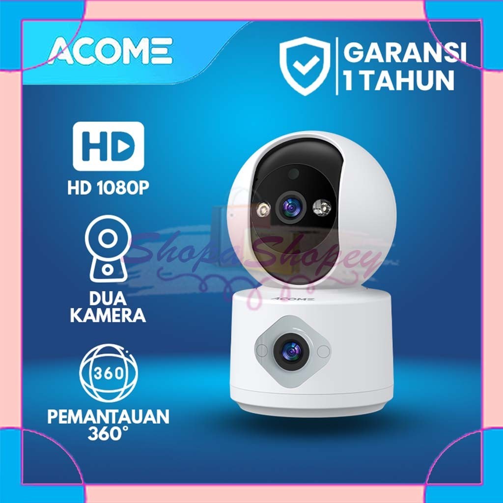 Jual ACOME APC06 Smart CCTV WIFI Camera Kamera Indoor 2 Lensa Full ...